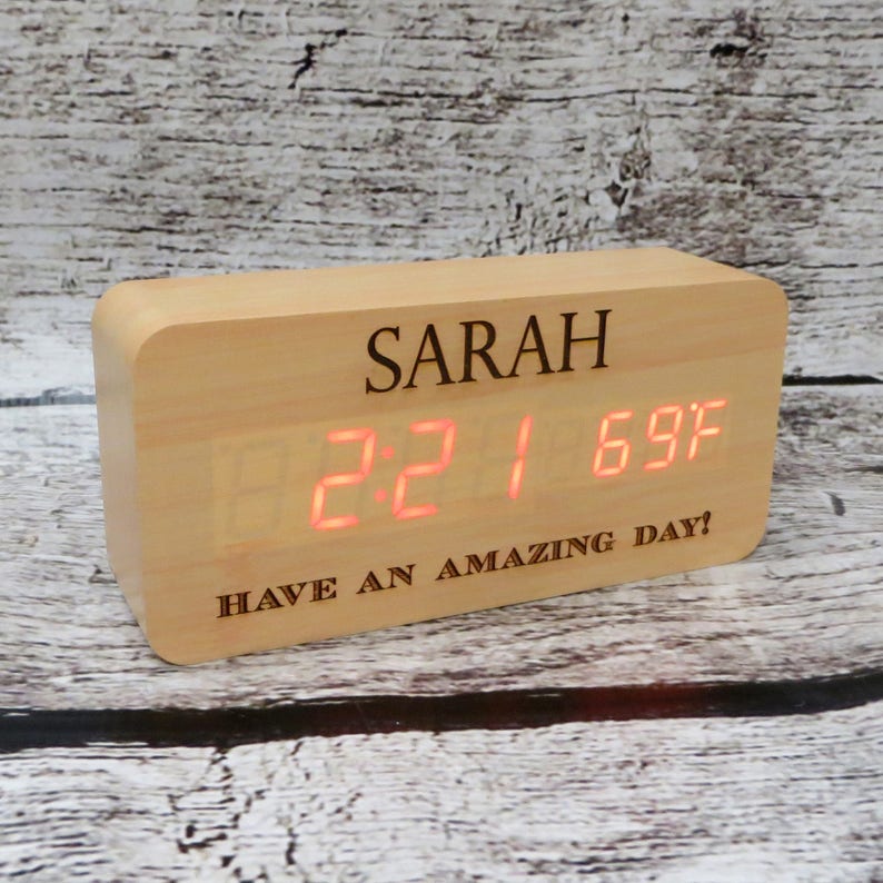 Personalized Wooden Clock Customized Alarm Engraved House - Etsy