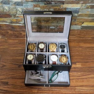Personalized Watch Box With Jewelry Drawer - Custom Keepsake ...