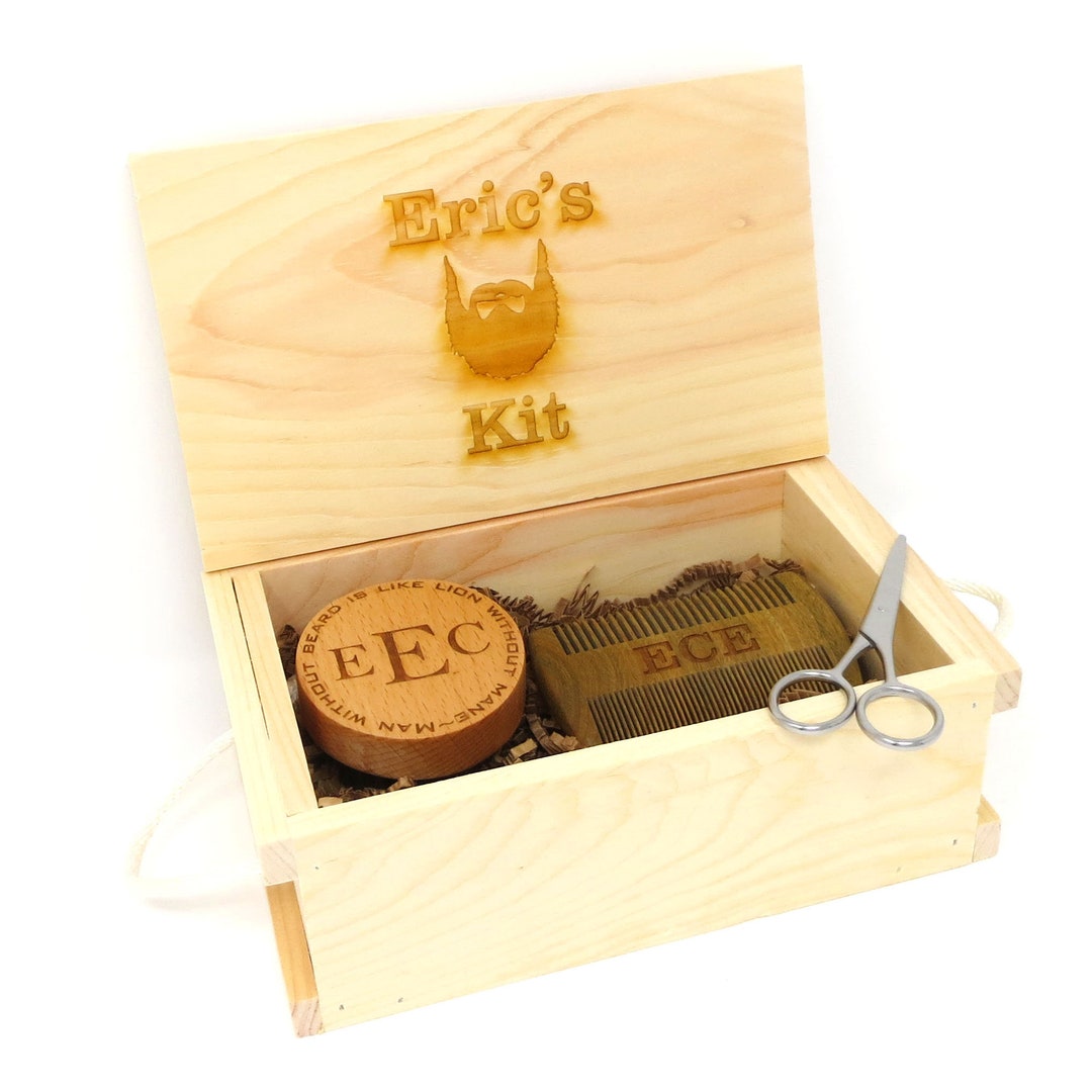 Personalized Beard Grooming Kit W/ Handcrafted Keepsake Box - Special ...