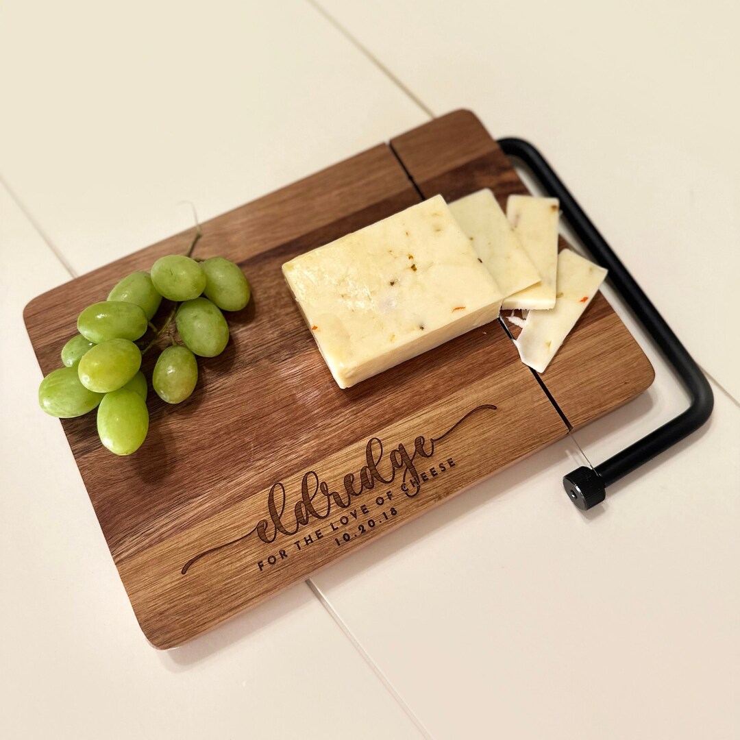 Personalized Cheese Cutting Board, Acacia Wood, Industrial Decor ...