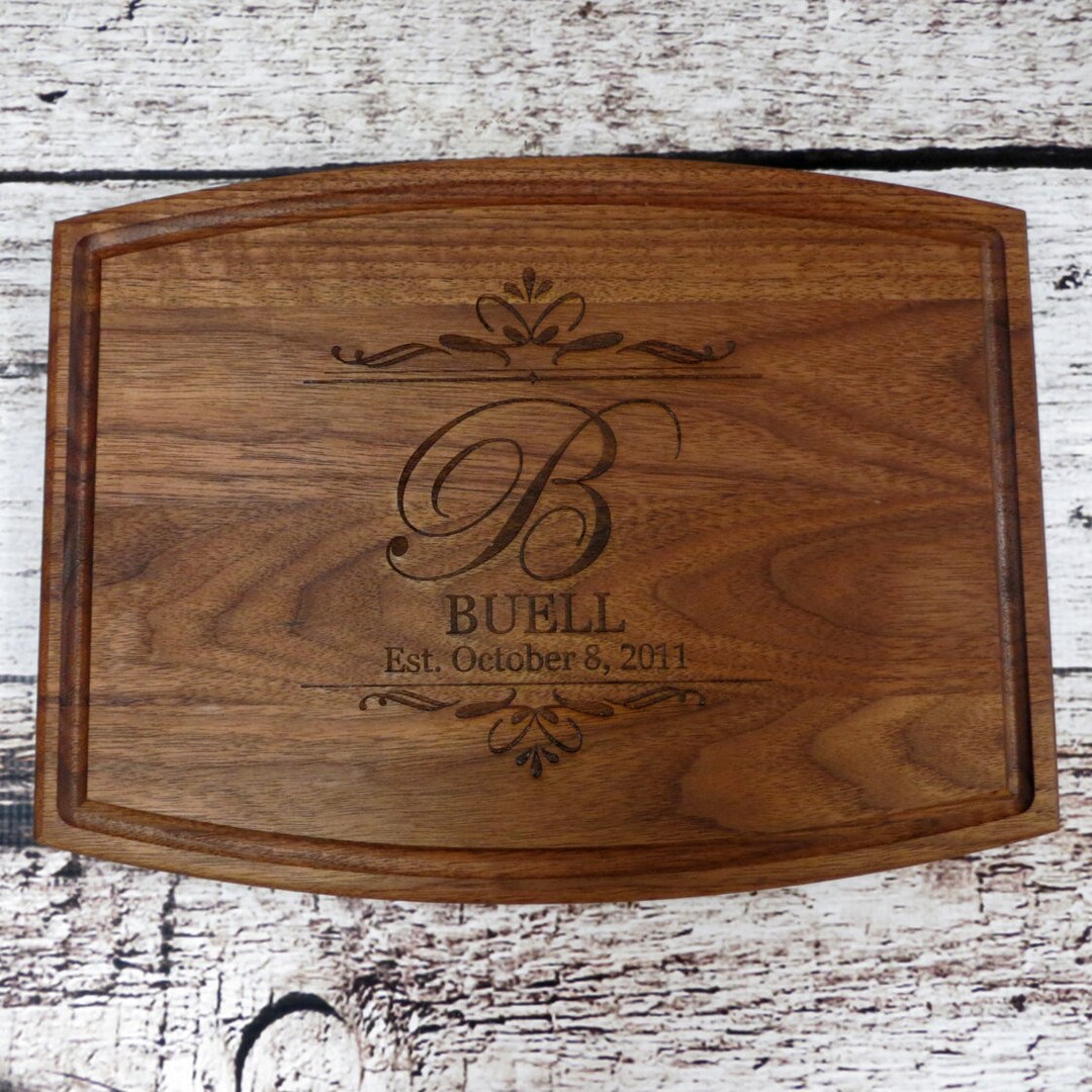 Personalized Wood Cutting Board With Date - Serving Platter - House ...
