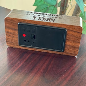 Personalized Wooden Reflective Clock, Customized Alarm Clock, Engraved ...