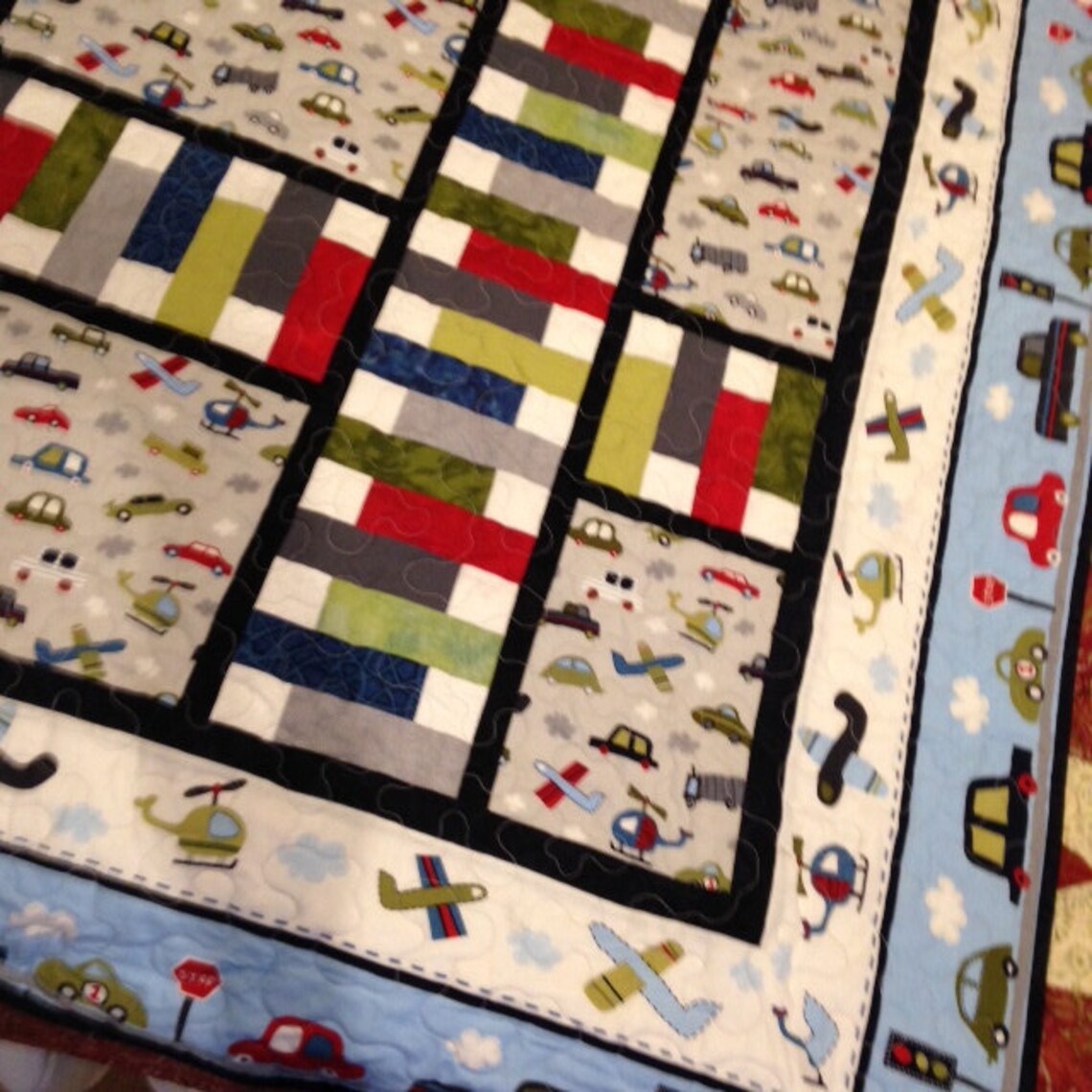 Transportation Baby Toddler Quilt Primary Color Quilt - Etsy
