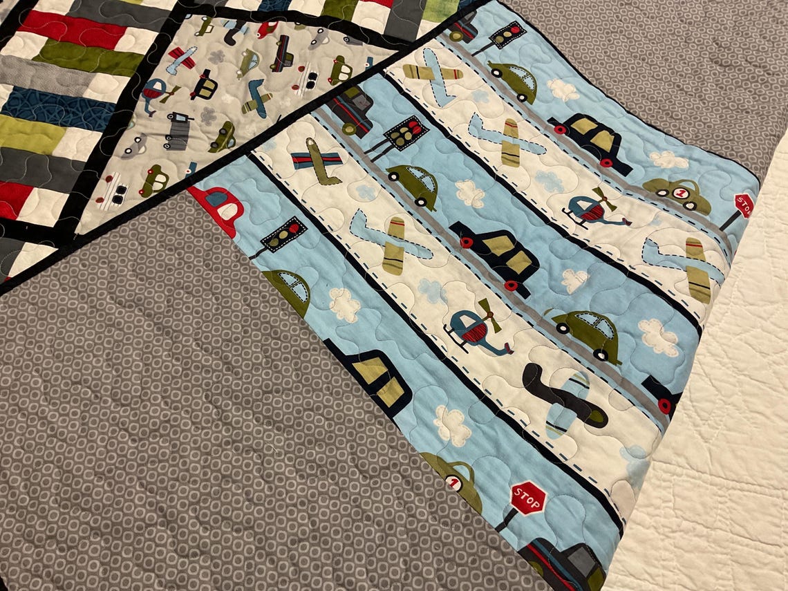 Transportation Baby Toddler Quilt Primary Color Quilt - Etsy