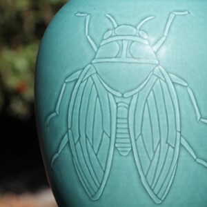 Hand Carved Porcelain Cicada Vase - Etsy