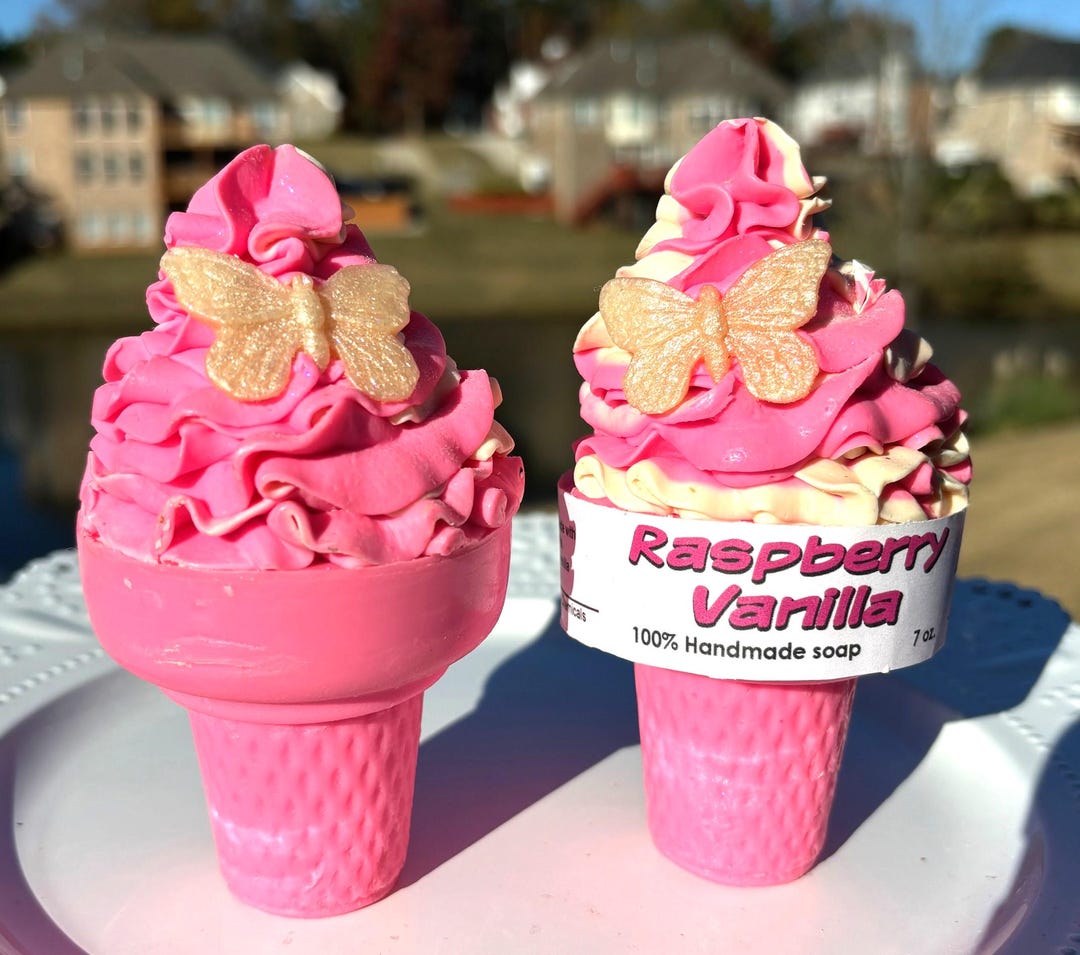 RASPBERRY VANILLA SOAP, Ice Cream Soap, Super-large, Gift for Girls ...