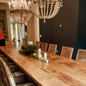 Huge 14' Long Maple Farmhouse Dining Table With Restoration Hardware ...