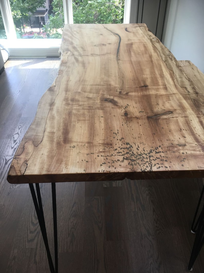 Live Edge Spalted Maple Dining Table With Matching Bench(custom Order ...