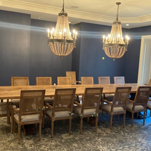 Huge 14' Long Maple Farmhouse Dining Table With Restoration Hardware ...