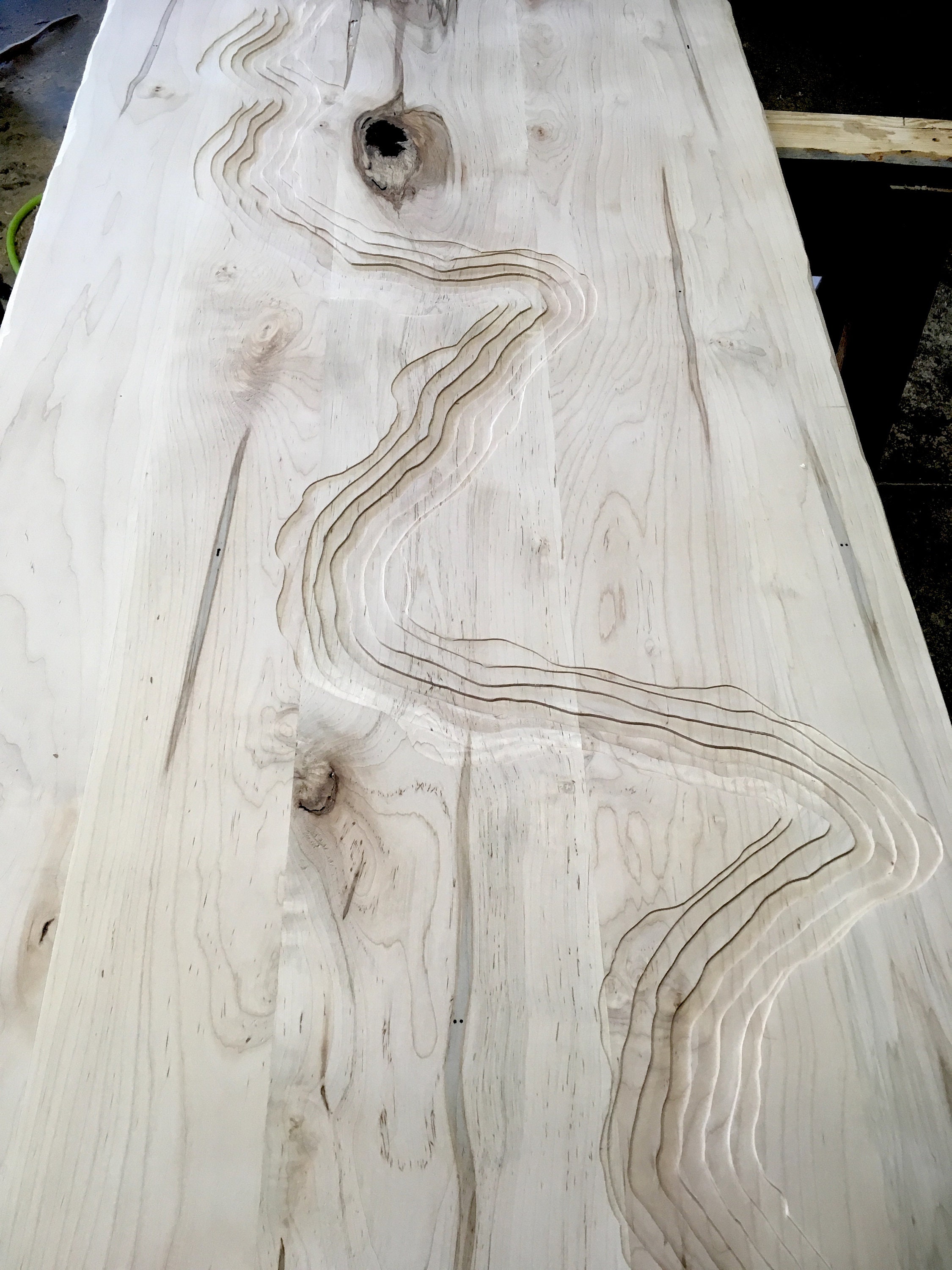 Live Edge Epoxy River Ambrosia Maple Home Office Desk Topographic ...
