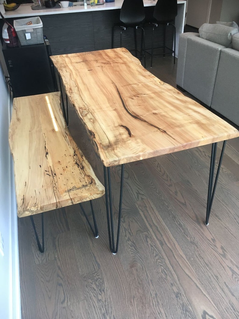Live Edge Spalted Maple Dining Table With Matching Bench(custom Order ...