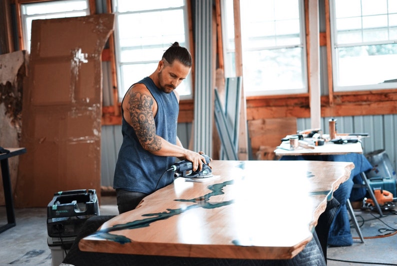 Live Edge Epoxy River Maple Dining Table Topographic(custom Order for ...