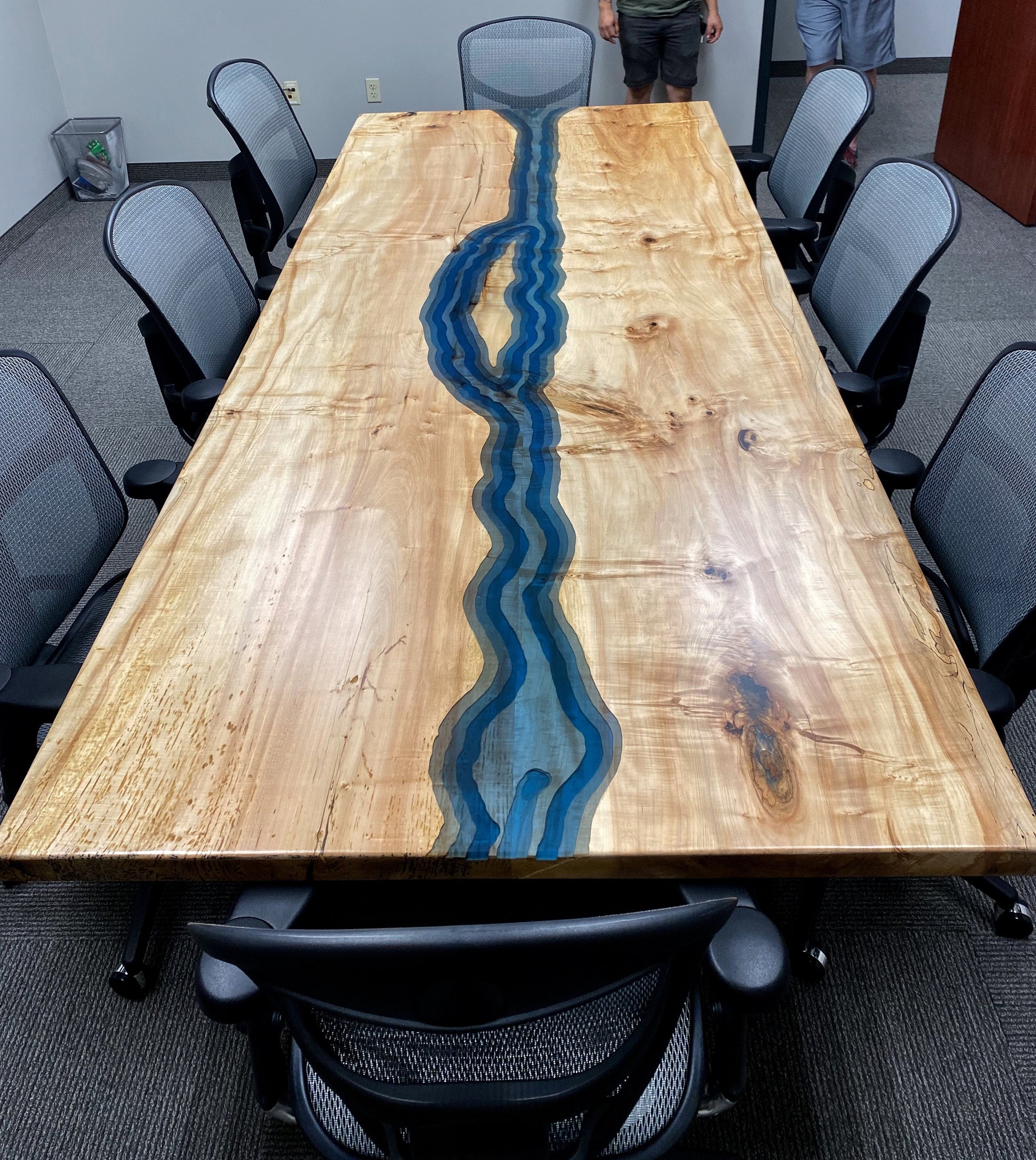 Live Edge Epoxy River Figured Maple Dining Table Topographic(custom ...