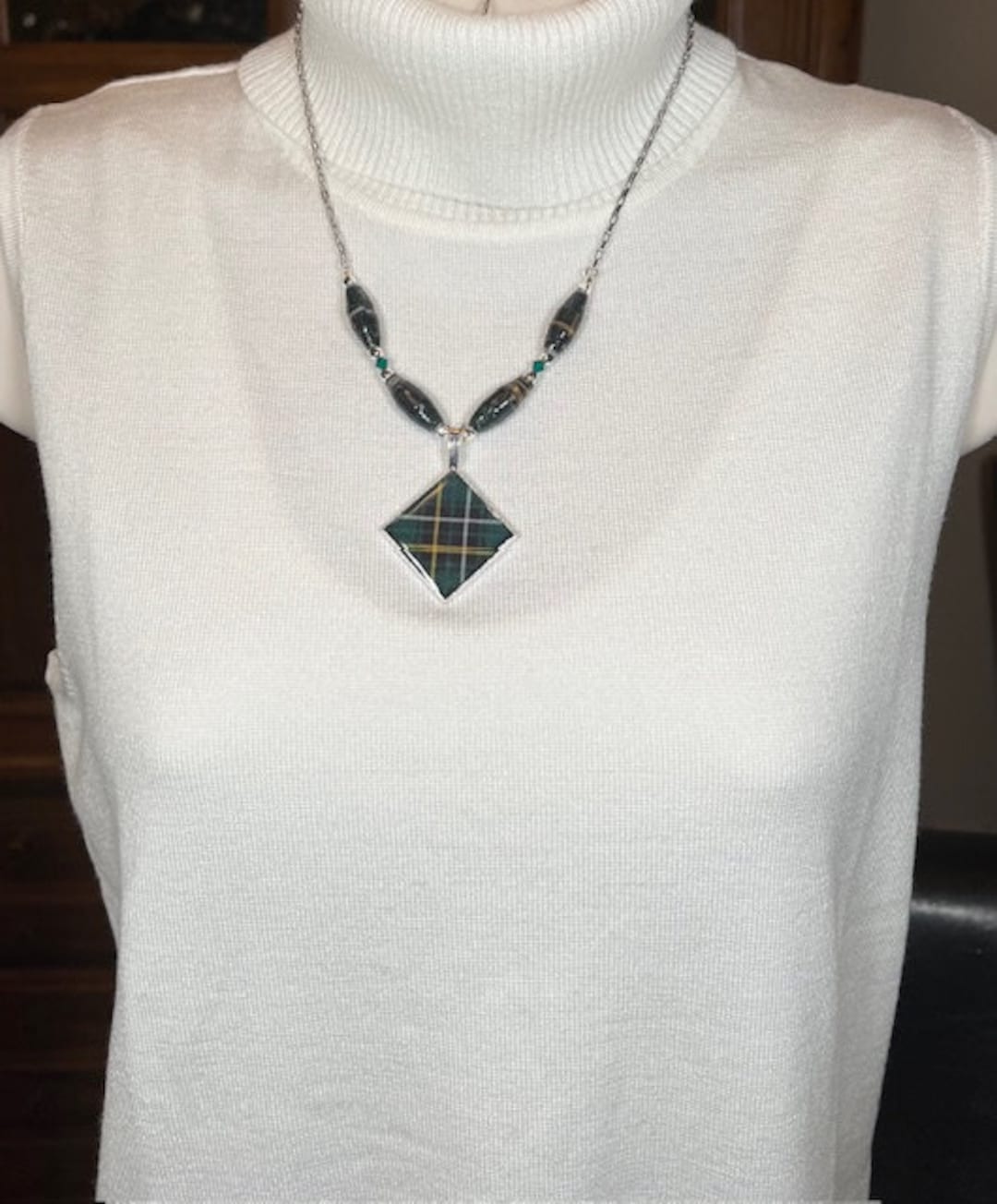 Macalpine Tartan Pendant Necklace - Etsy