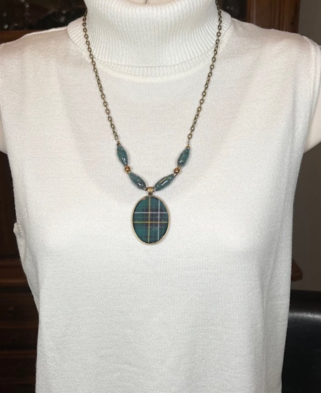 Macalpine Tartan Pendant Necklace - Etsy