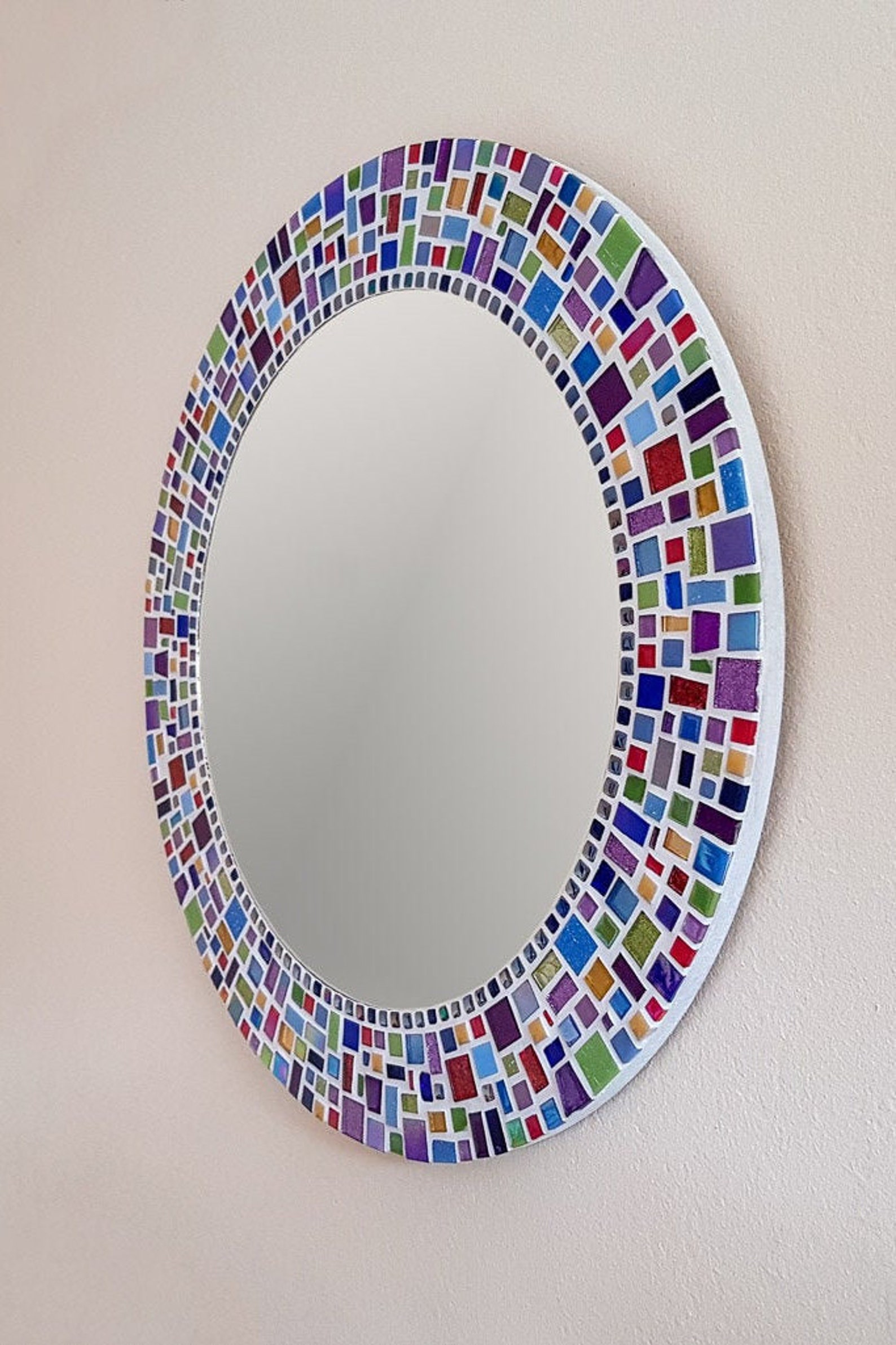 Colourful Mosaic Wall Mirror in Blue Red Purple Yellow & | Etsy
