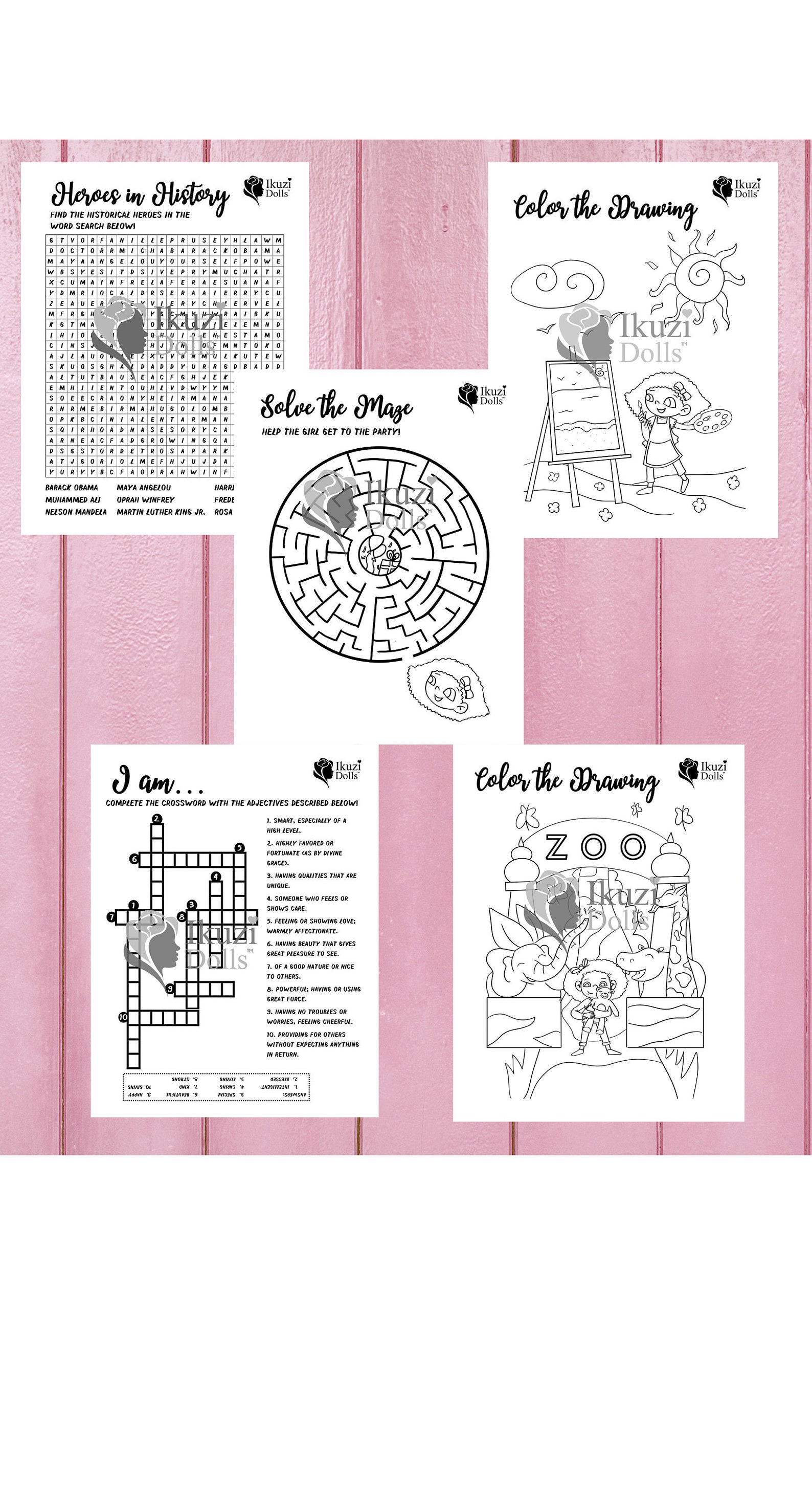Kids Activity Book: Printable Coloring Pages, Puzzles (PDF) - Etsy