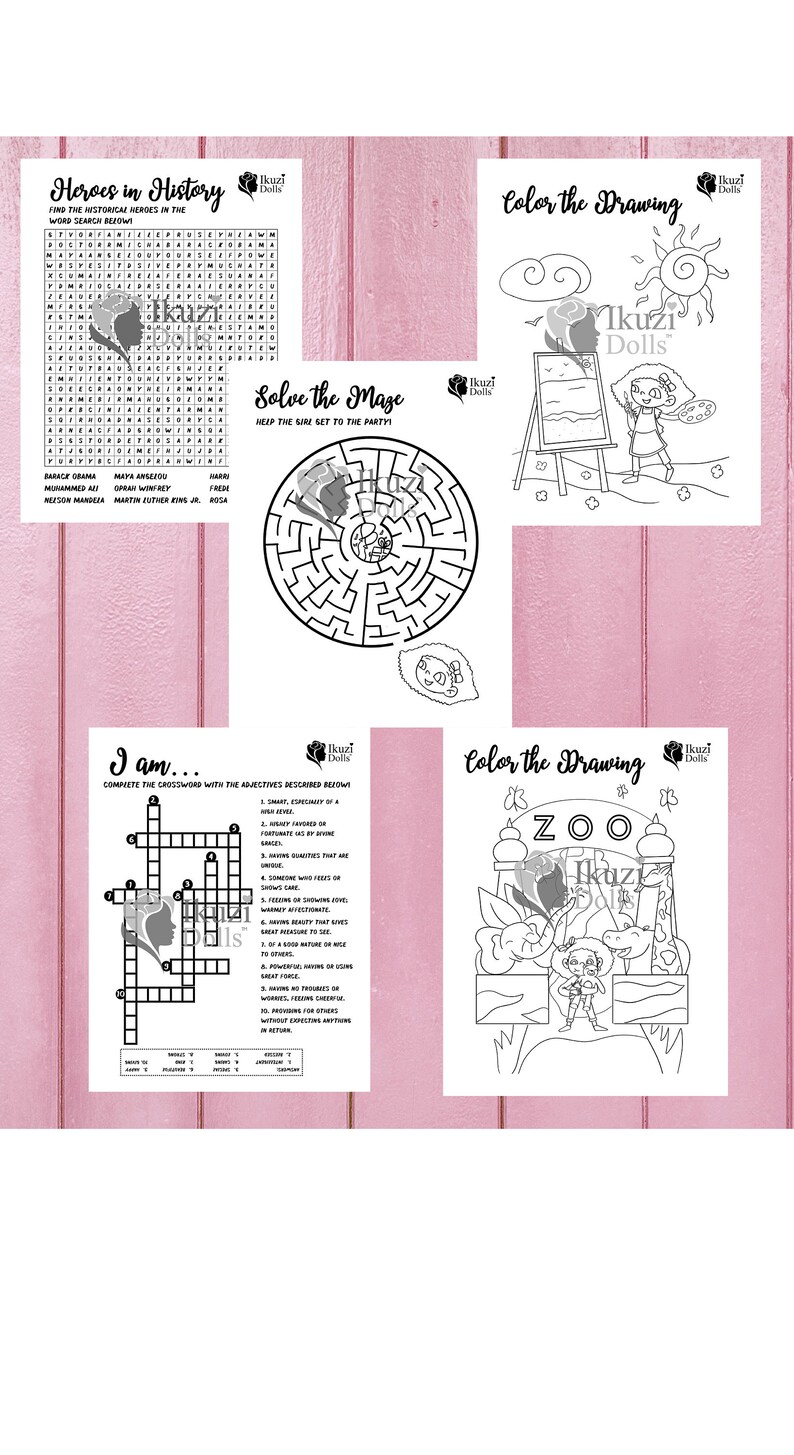 Kids Activity Book, Printable Coloring Pages, Kids Crossword Puzzles ...