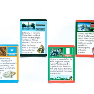 Africa Educational Fact Cards for Kids. African Fun Facts Flash Cards ...