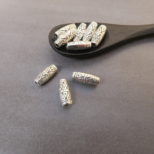 Silver Tube Beads - Etsy