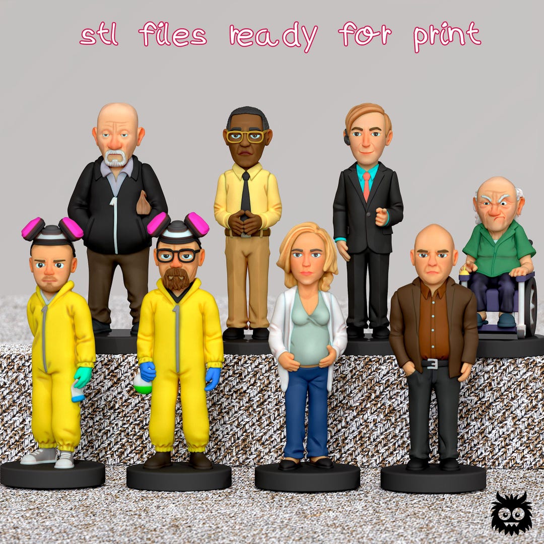 Breaking Bad 8 Characters Bundle Pack for 3D Print Stl File Model Color ...