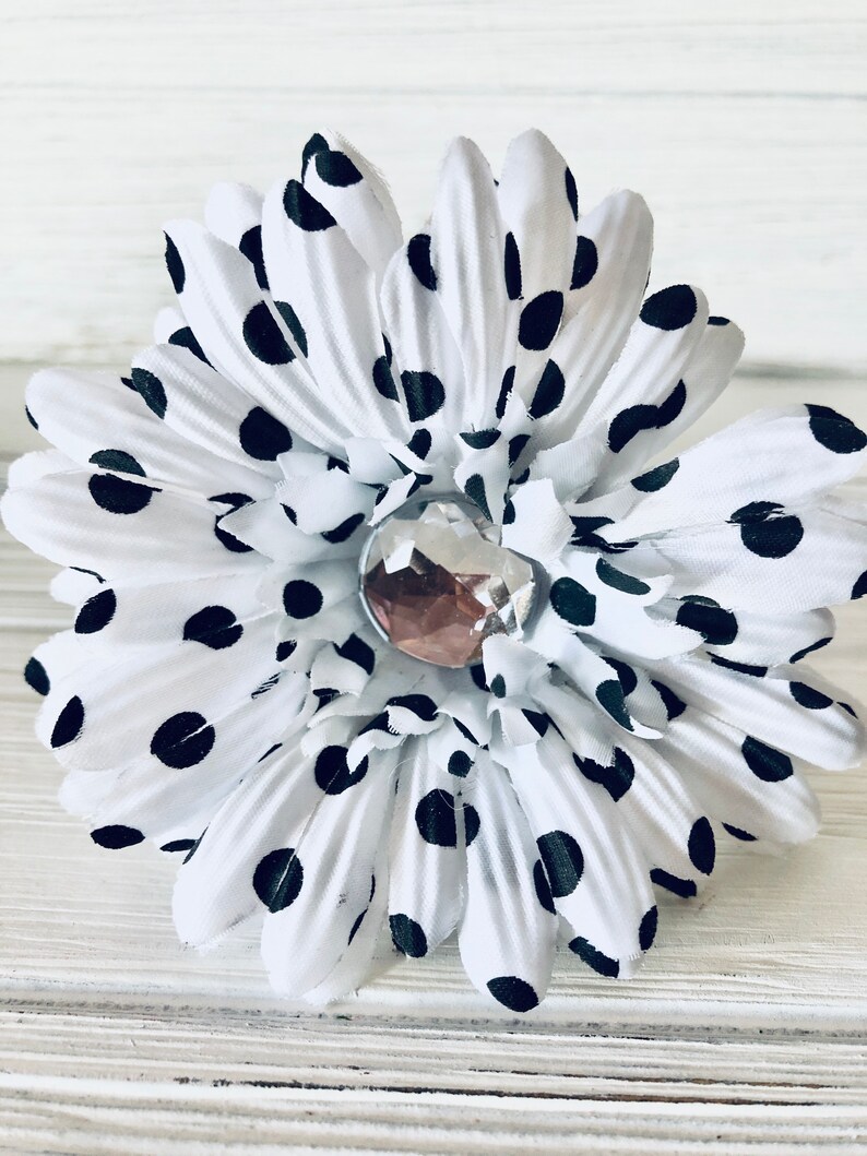 Black and White Polka Dot Daisy Flower Pen - Etsy