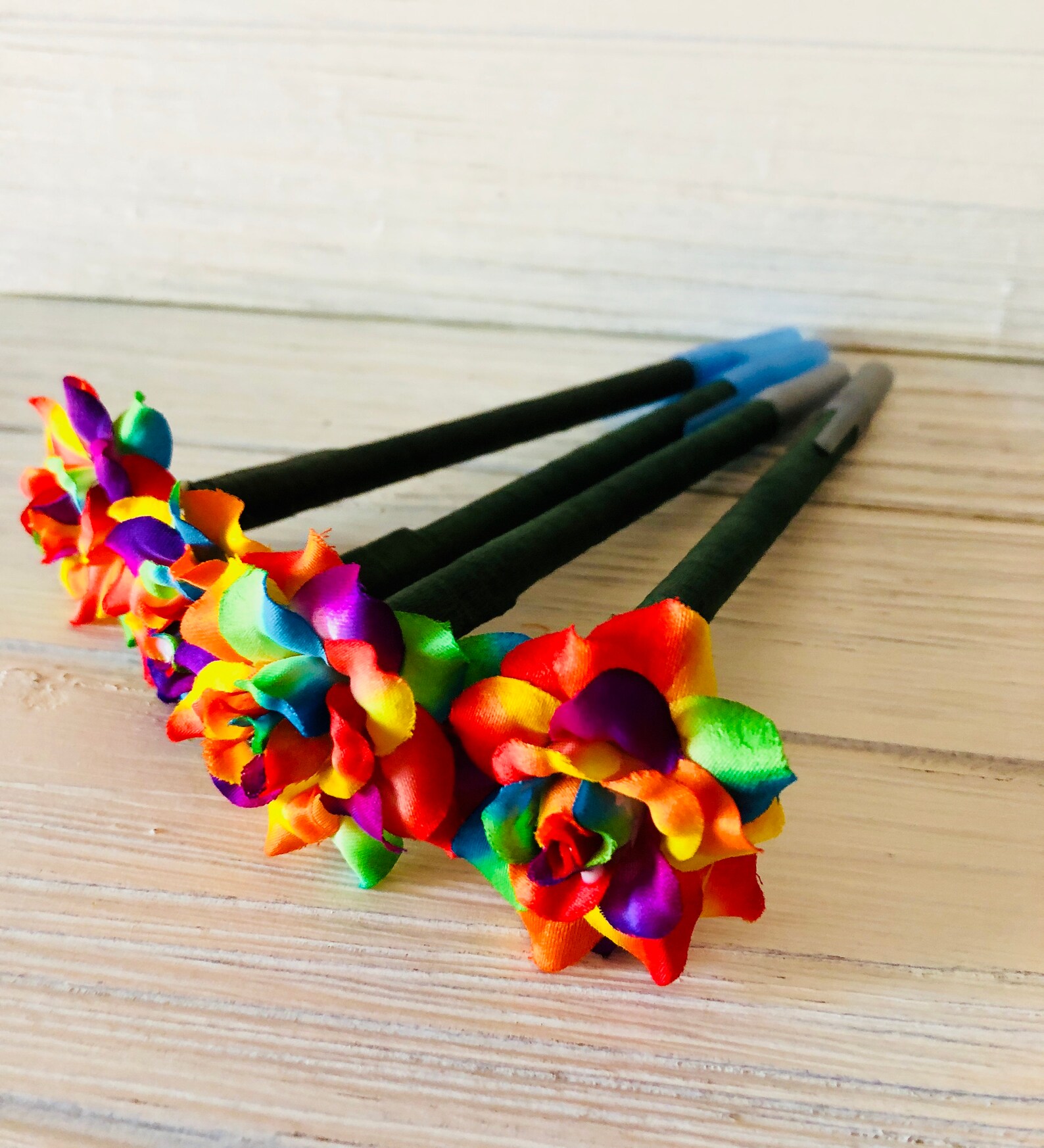 Mini Rainbow Rose Flower Pen, Single Pen or Set - Etsy