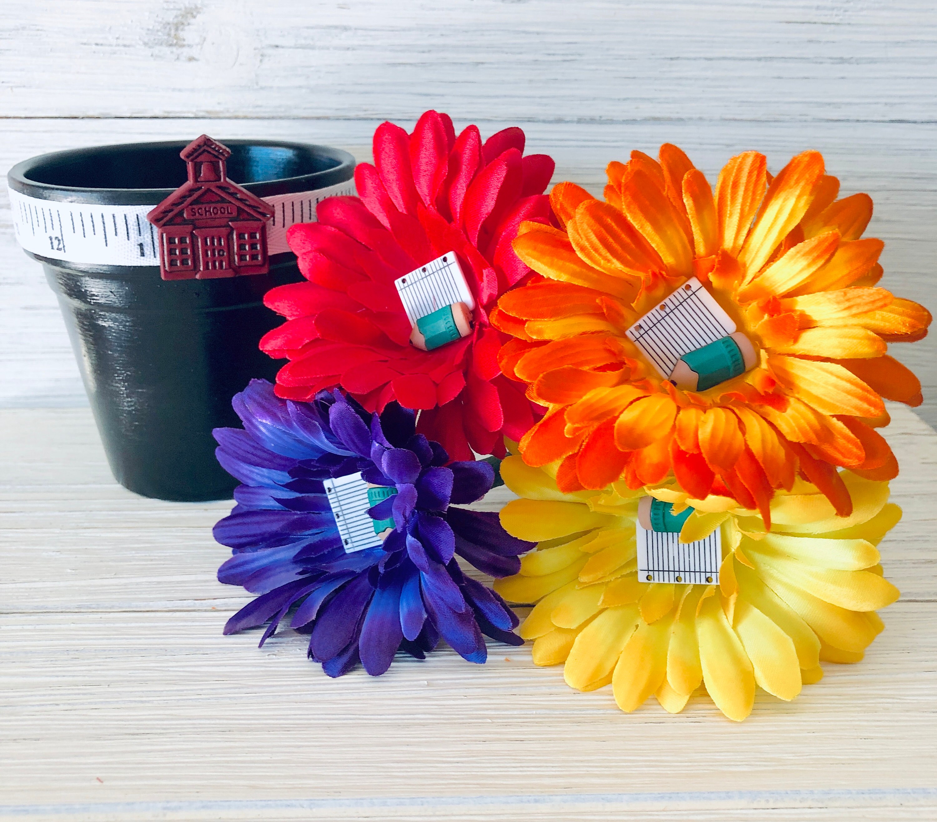 Teacher Gift Handpainted Daisy Flower Pen Pot | Etsy