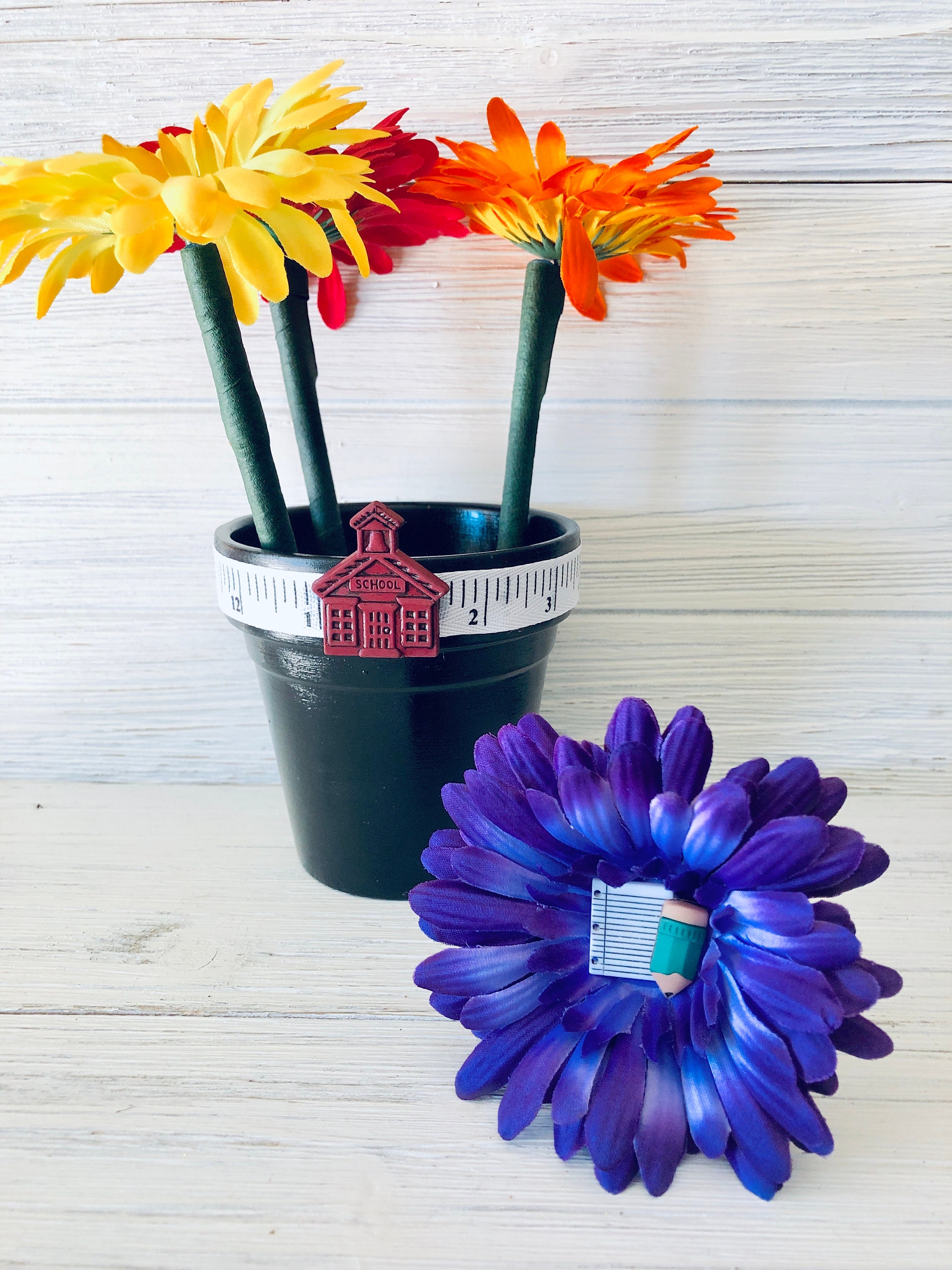 Teacher Gift Handpainted Daisy Flower Pen Pot | Etsy