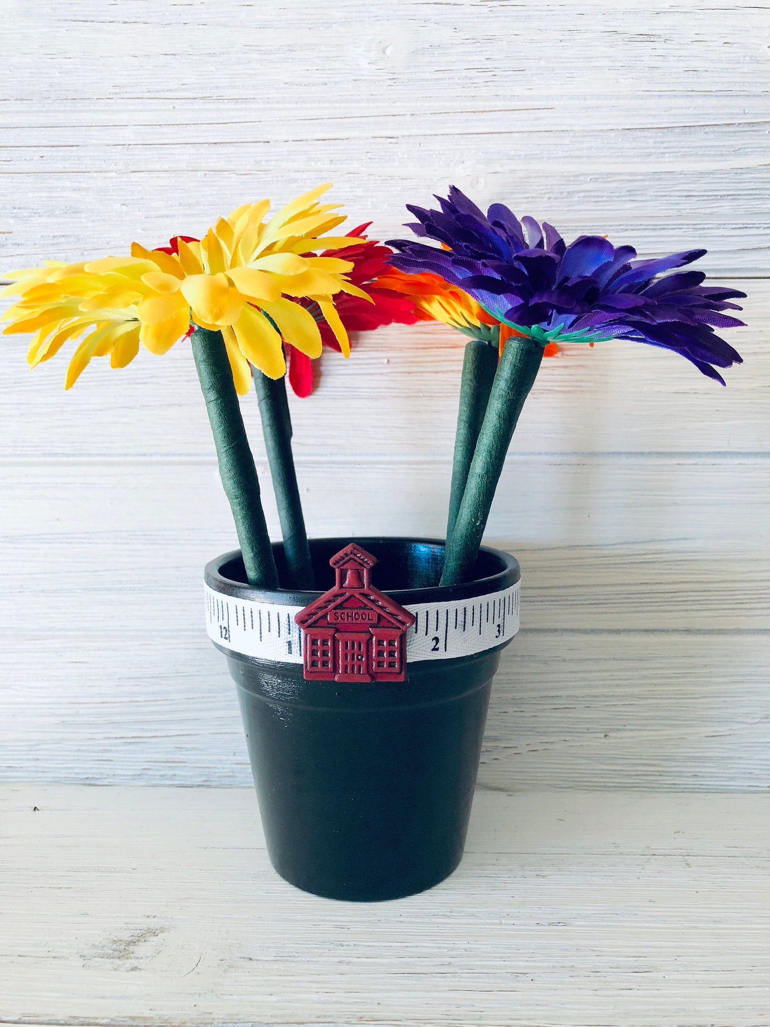 Teacher Gift Handpainted Daisy Flower Pen Pot - Etsy