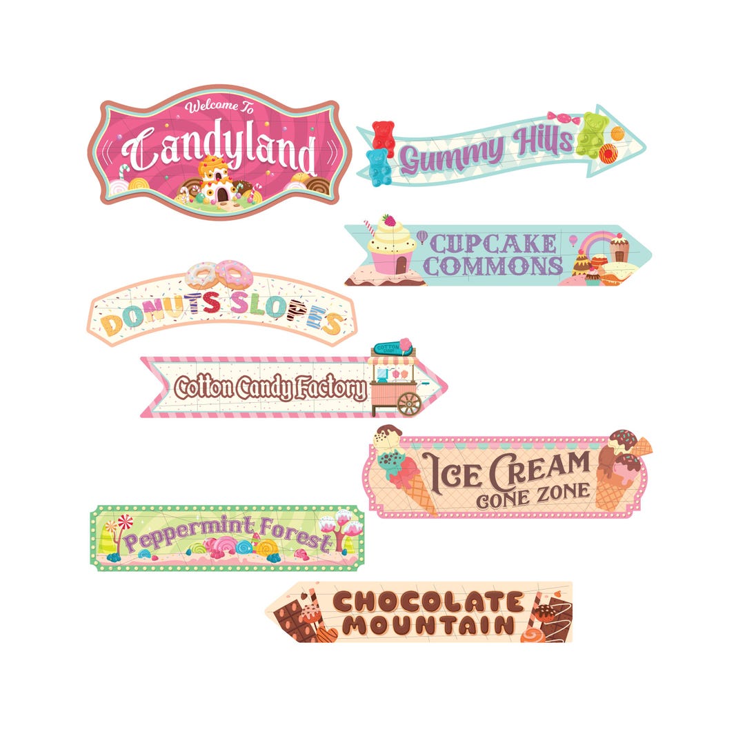 Candy Land Party Signs, Printable Decorations - Etsy