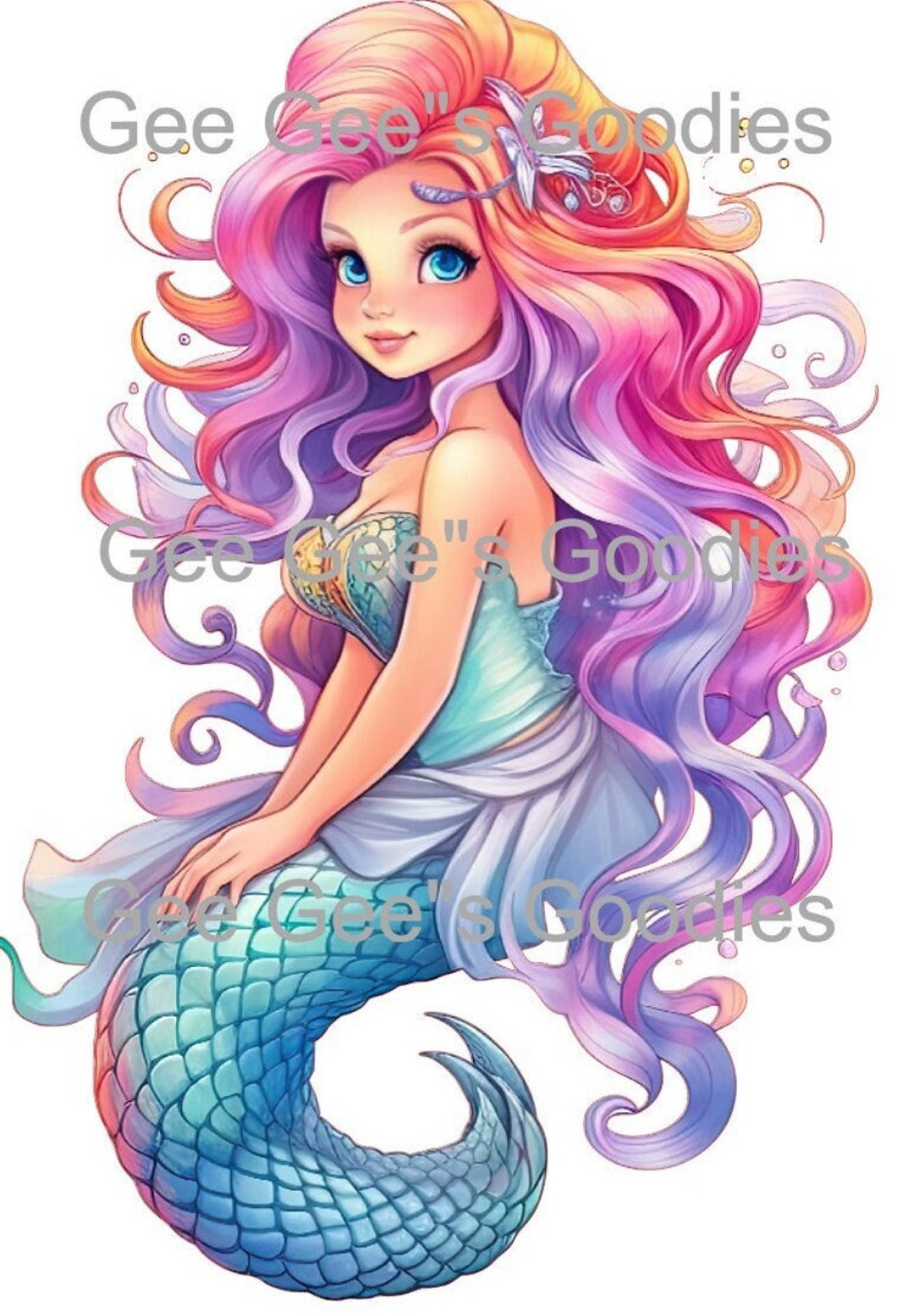 Mermaid /beautiful Transparent Background /rainbow/high Resolution/png ...