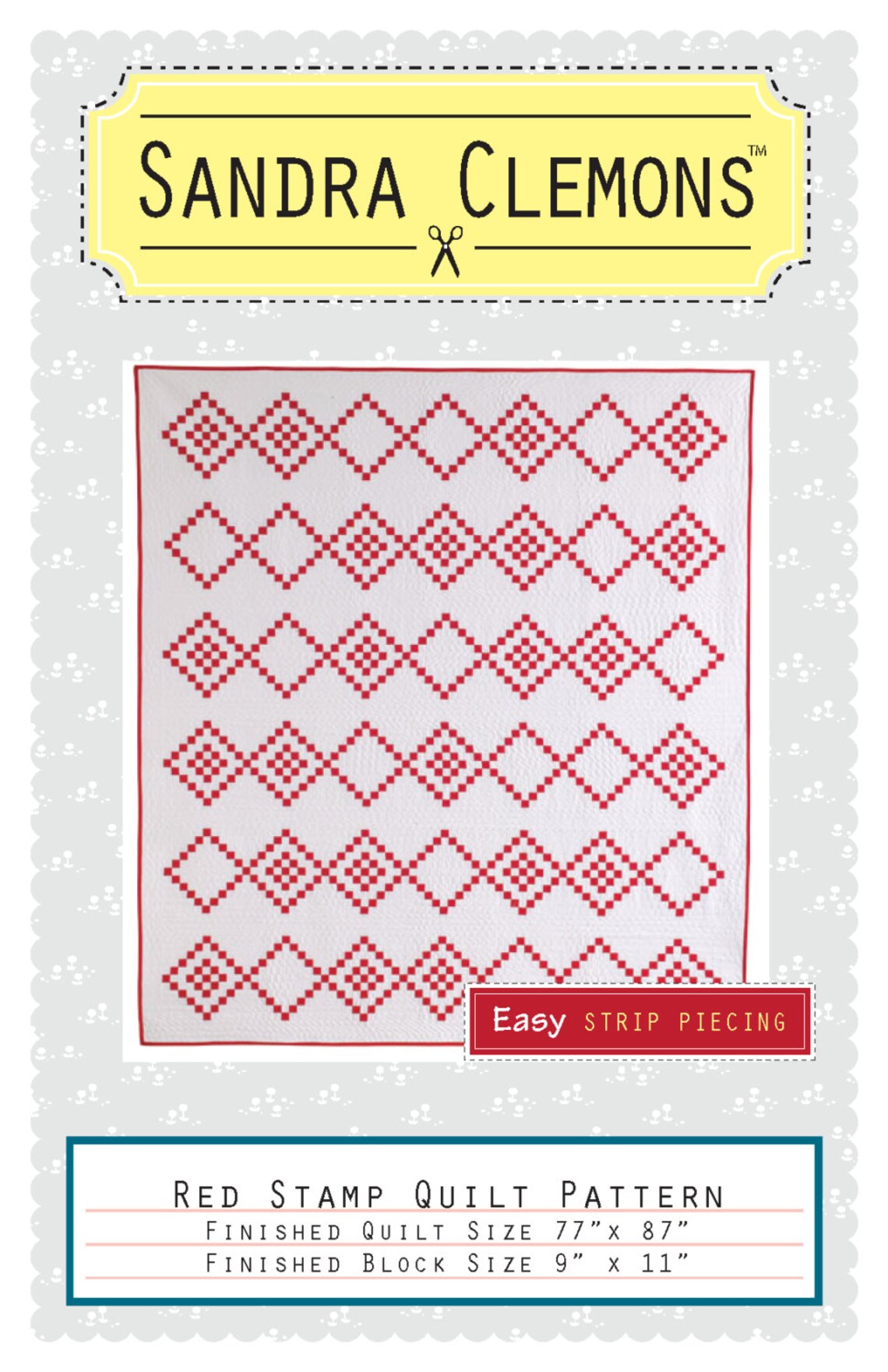 Red Stamp Quilt Pattern - Etsy