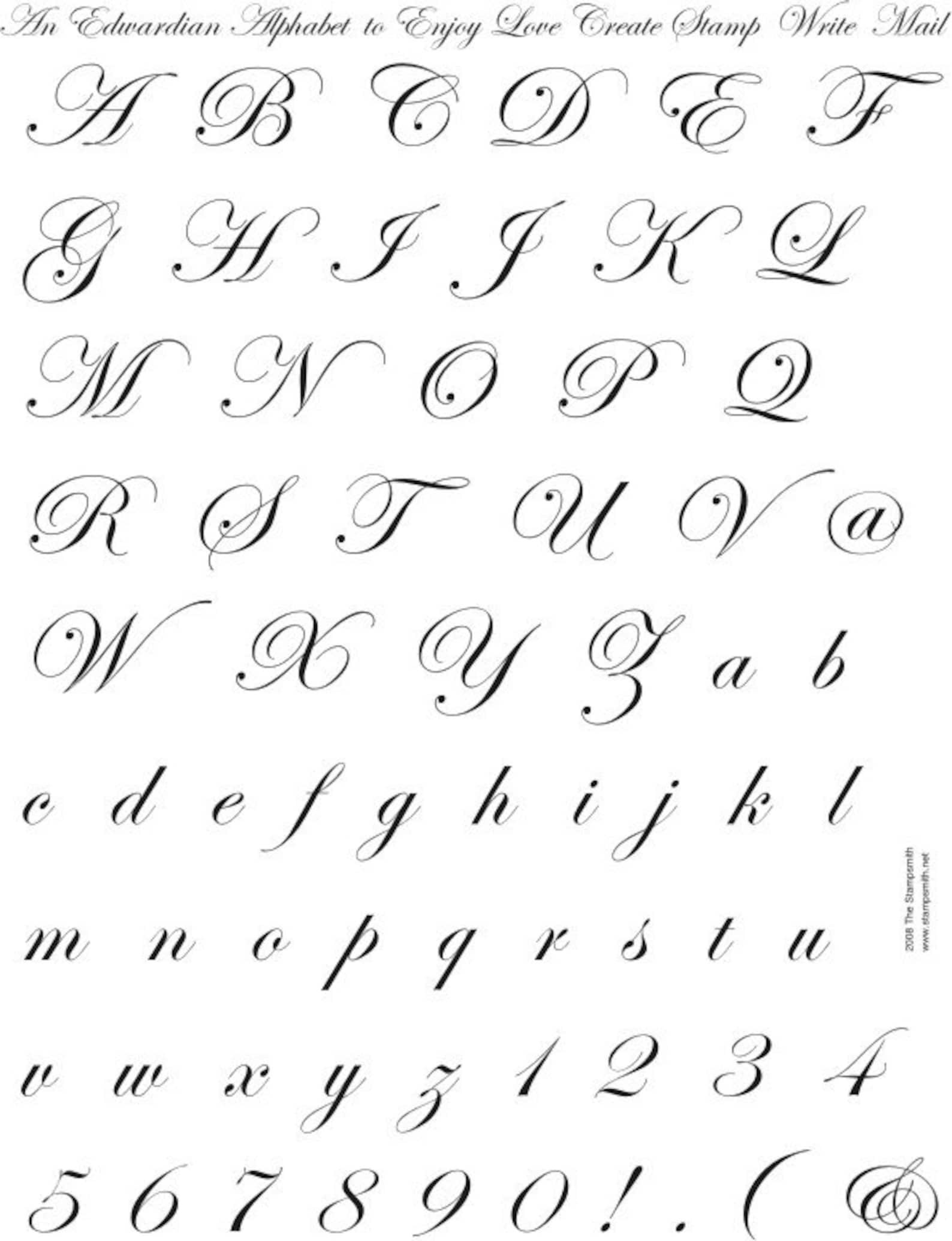 Edwardian Alphabet Unmounted Rubber Stamp Sheet /freebie Stamp With All ...