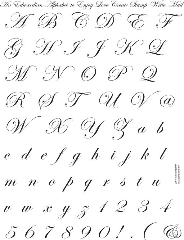 Edwardian Alphabet Unmounted Rubber Stamp Sheet /freebie Stamp With All ...
