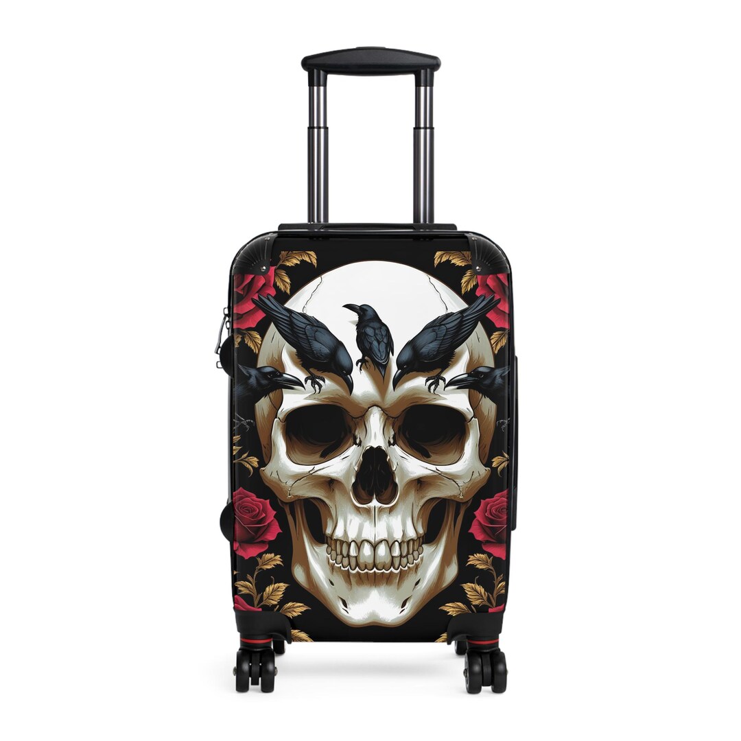Skull Design Suitcase, Travel Luggage, Halloween Gear, Unique Gift for ...