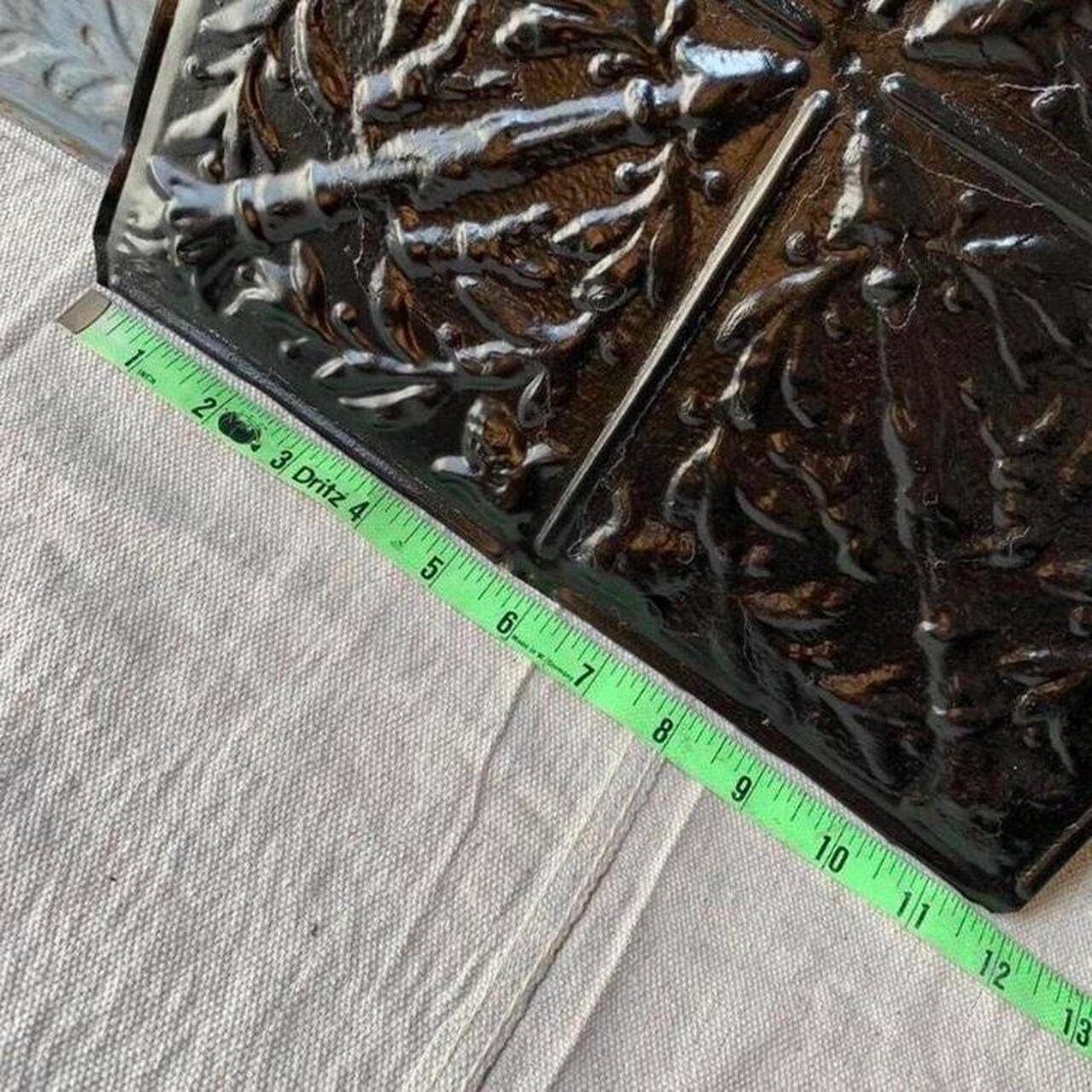 Pair of 1890s Antique Reclaimed Tin Ceiling Tiles, Painted Black - Etsy