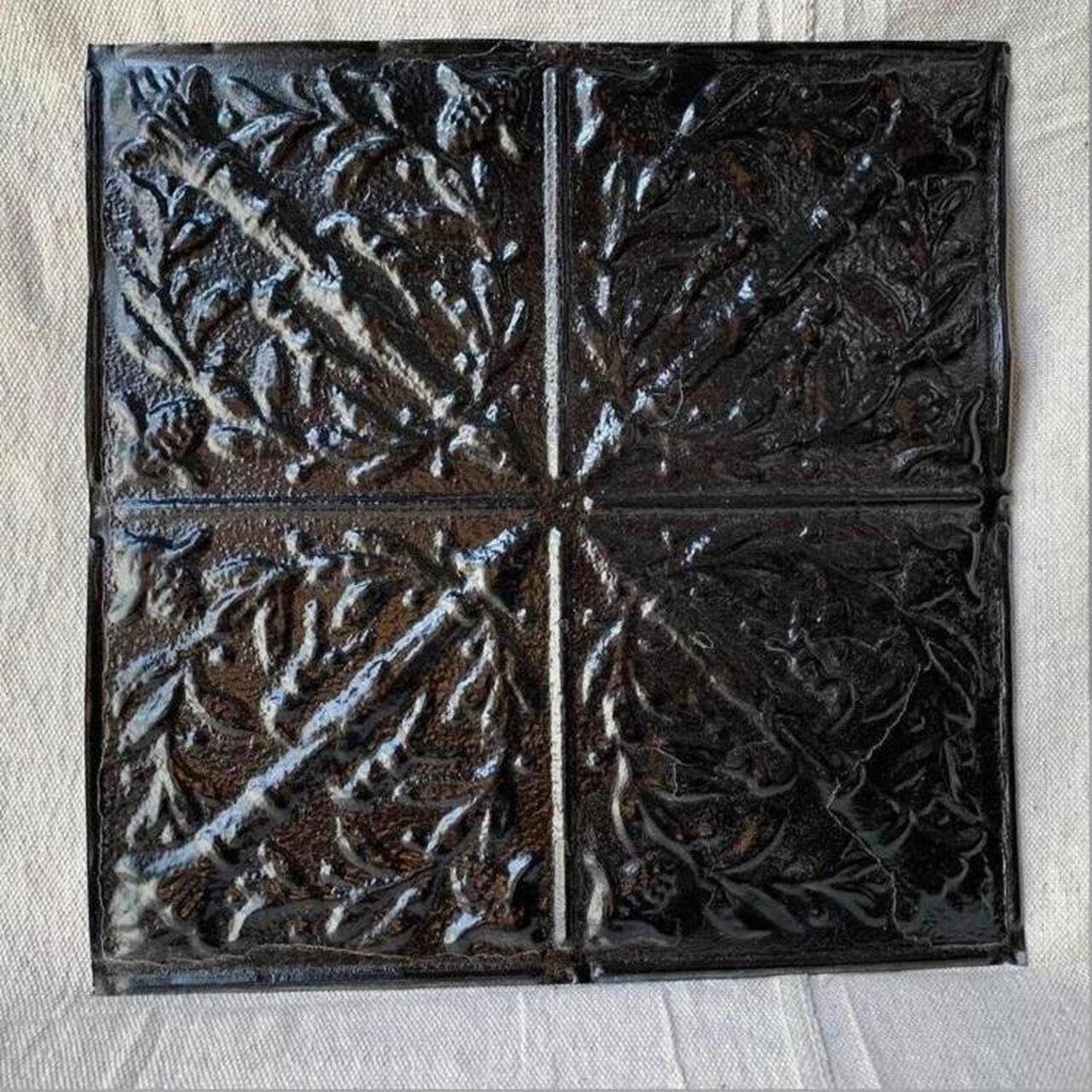 Pair of 1890s Antique Reclaimed Tin Ceiling Tiles, Painted Black - Etsy