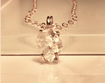 Handmade Raw Diamond Necklace./Rough Diamond and Goldfilled | Etsy