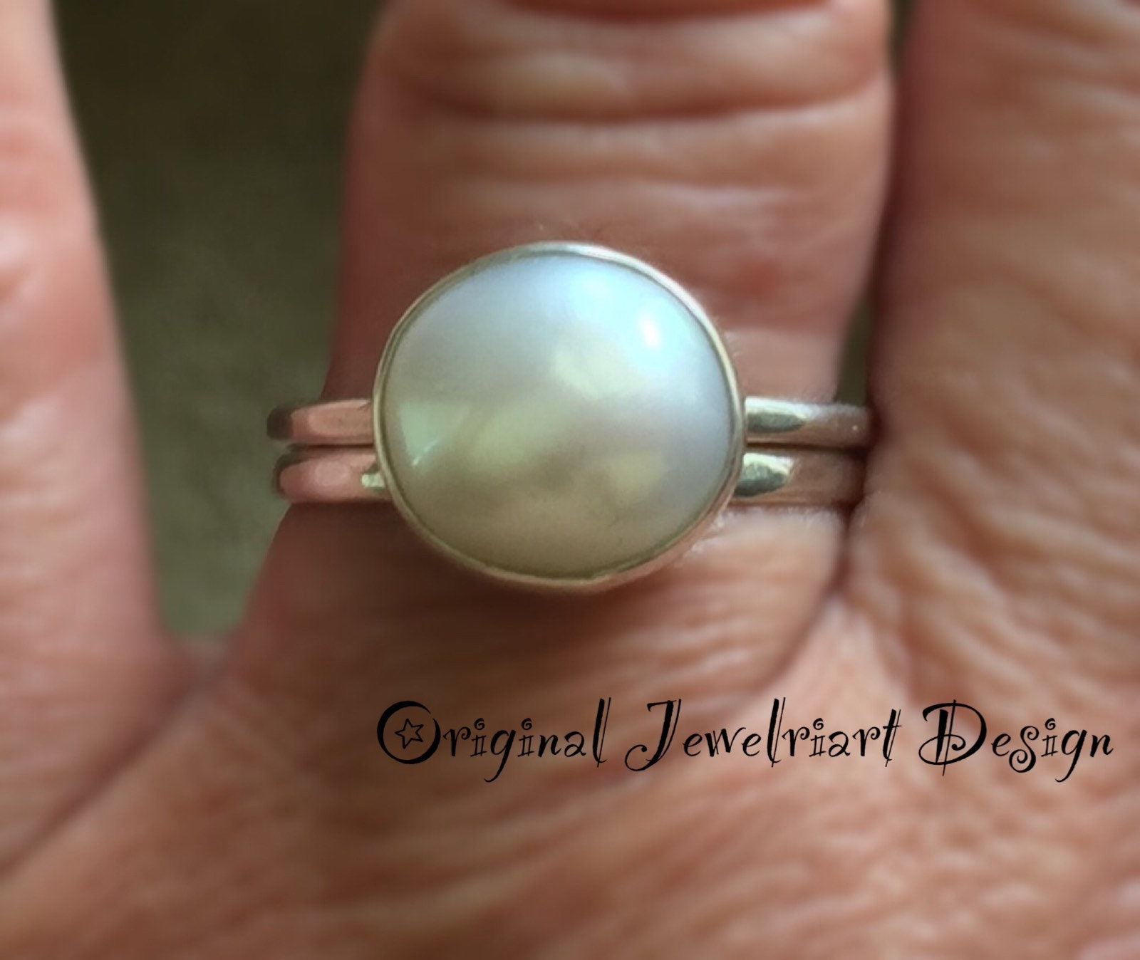 Pearl Ring/skinny Pearl Ring/modern Pearl Ring/natural White - Etsy