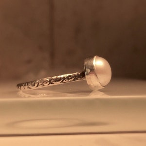 Handmade Pearl Ring/pearl Promise Ring/solitare Pearl - Etsy