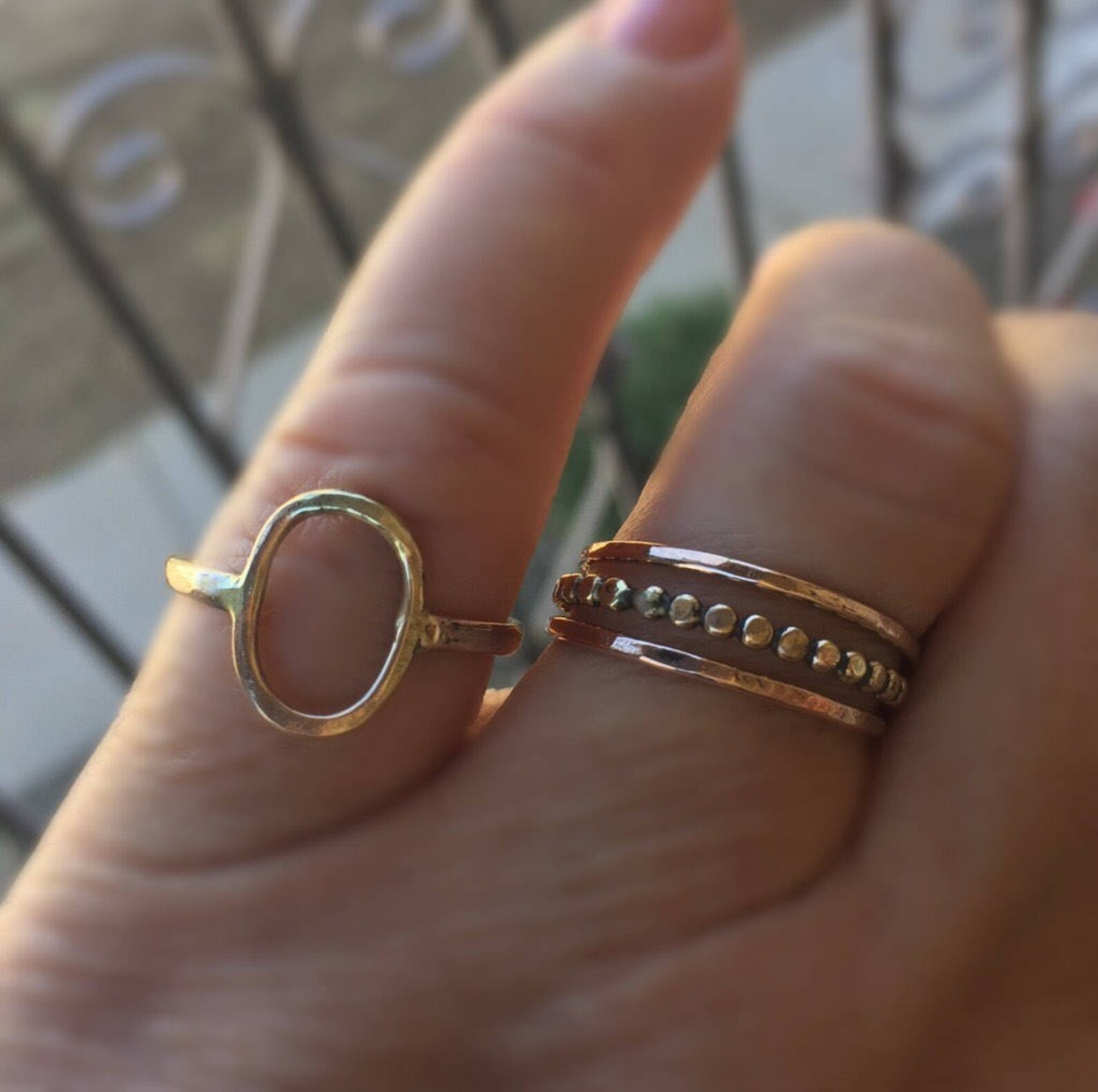 Open Circle Ring/gold Oval Ring/open Oval Ring/halo Ring/gold - Etsy