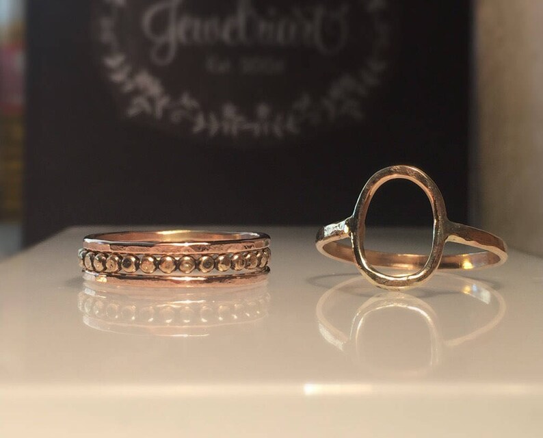 Open Circle Ring/gold Oval Ring/open Oval Ring/halo Ring/gold ...