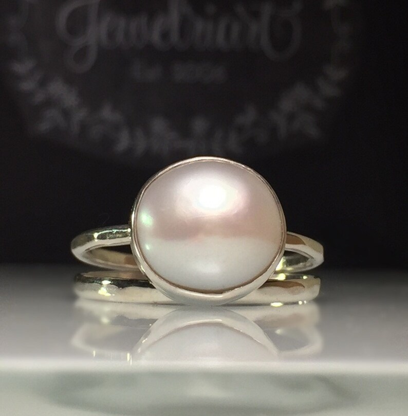 Pearl Ring/skinny Pearl Ring/modern Pearl Ring/natural White - Etsy