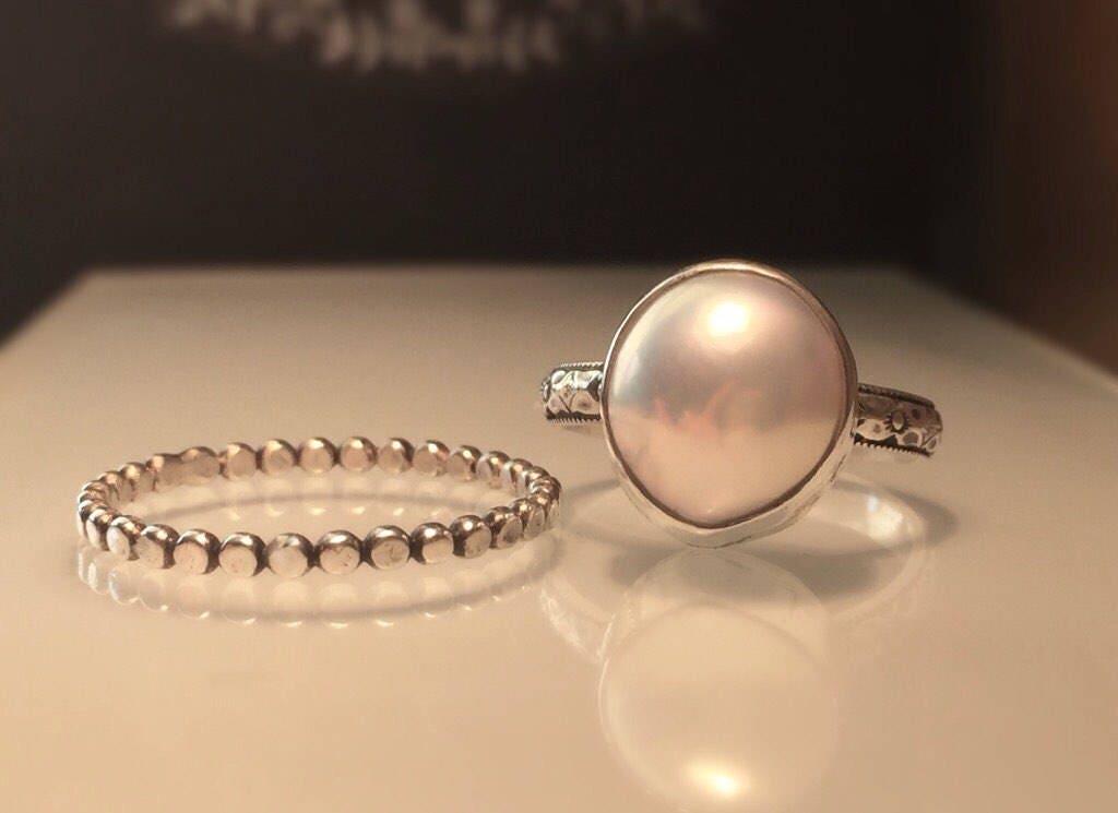 Pearl Ring/handmade Pearl Ring/natural Pearl Sterling Silver Ring ...