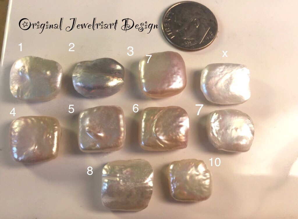 White Pearl Ring/square Pearl Ring/solitare Pearl Ring/modern - Etsy