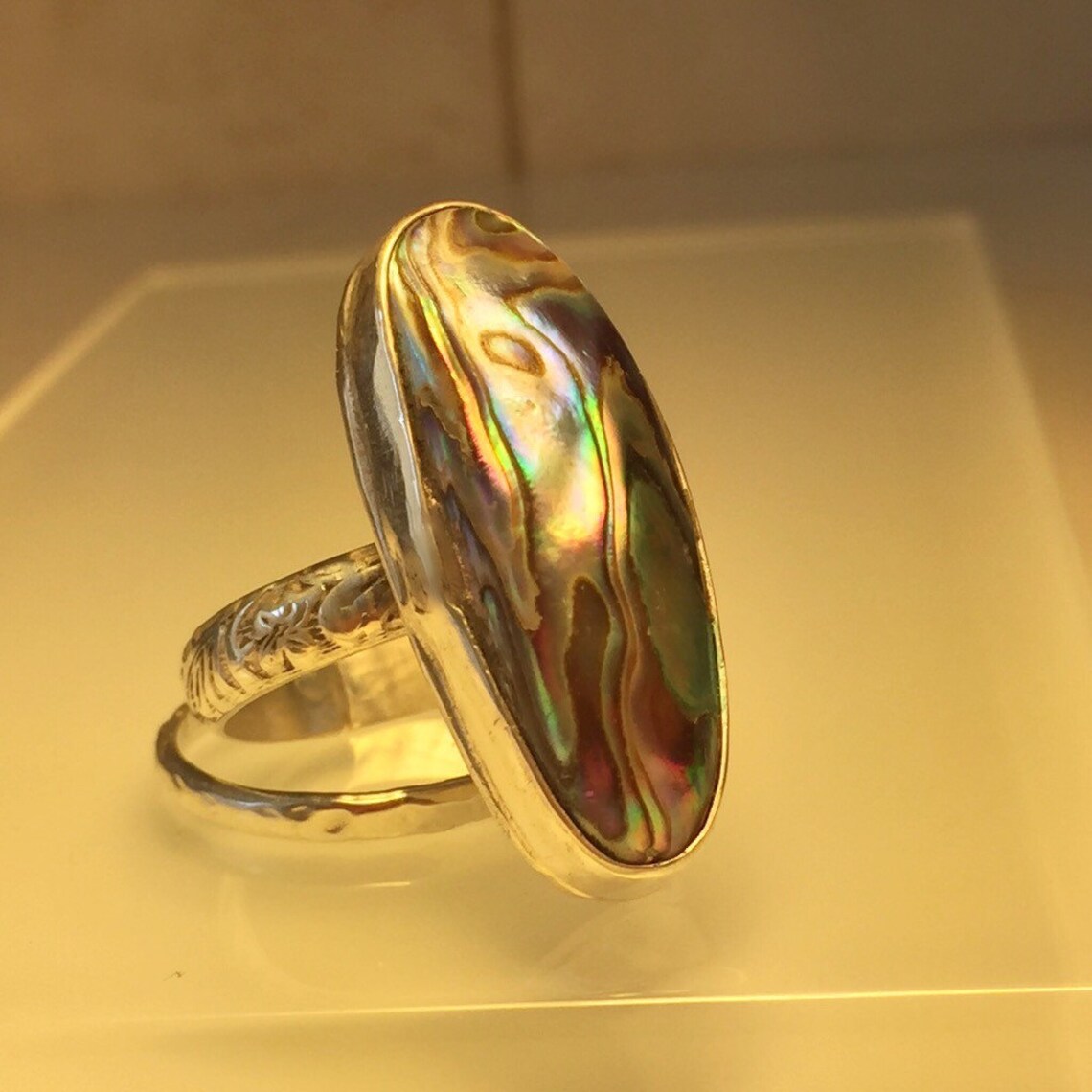 Handmade Abalone Ring./unique Handcrafted Abalone Sterling - Etsy