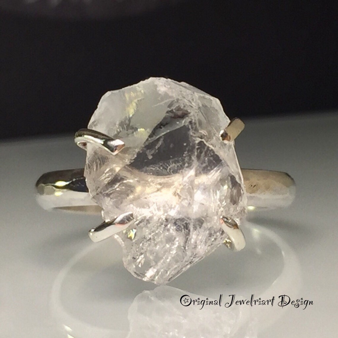 Raw Crystal Ring/raw Freeform Natural Crystal Ring/healing Crystal Ring ...