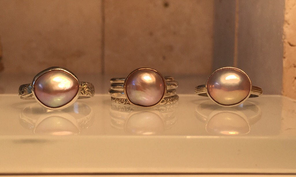Custom Pearl Ring/Pink Pearl Ring/Solitare Pearl Ring/Blush | Etsy
