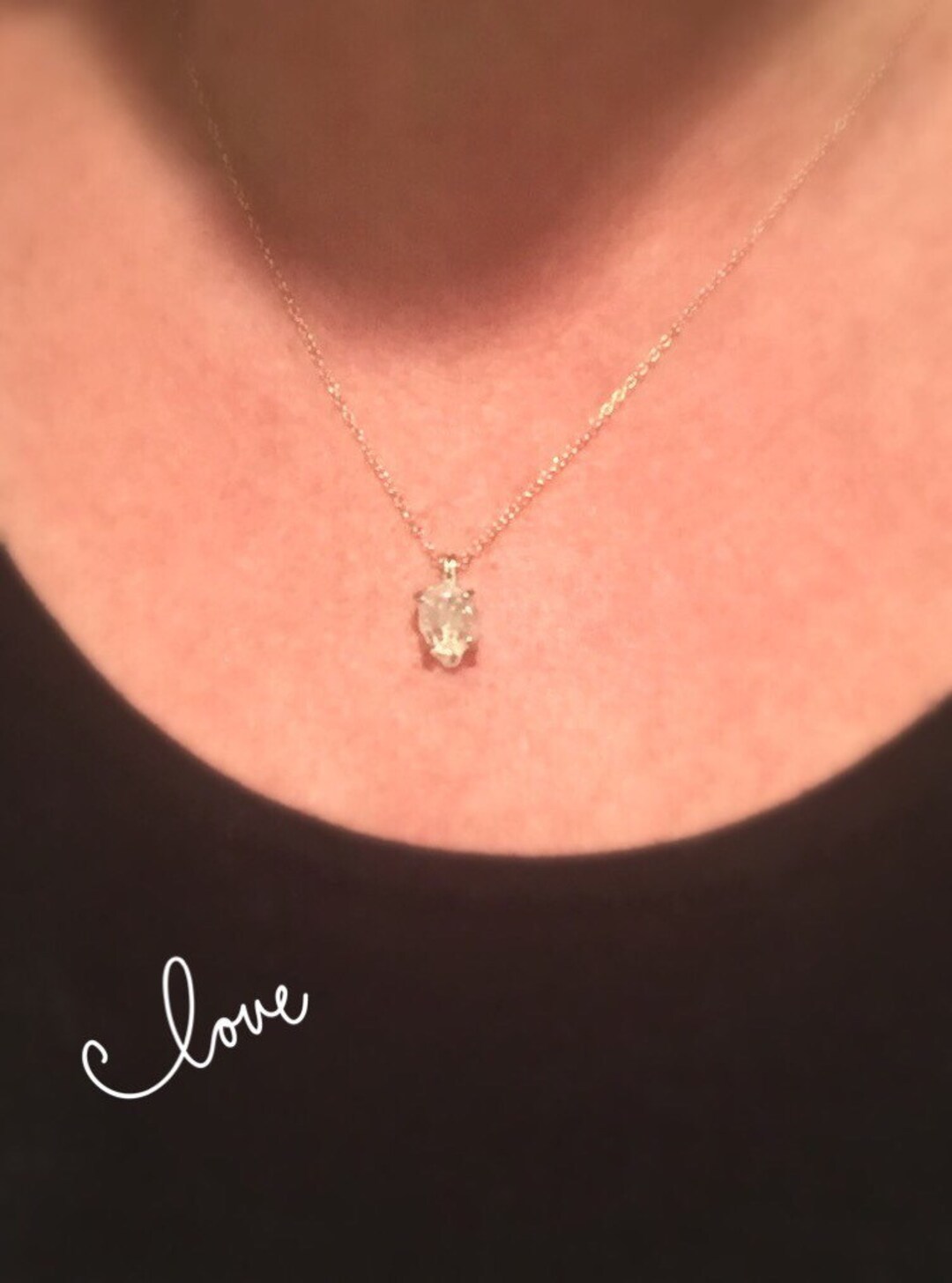 Handmade Raw Diamond Necklace./rough Diamond and Goldfilled Diamond ...